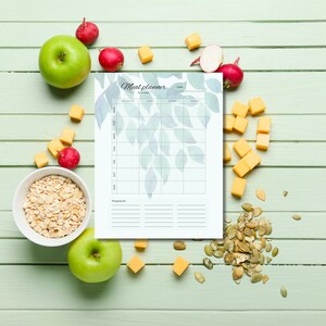 Printable Weekly Meal Planner - Healthy Menu Tracker With Grocery ...