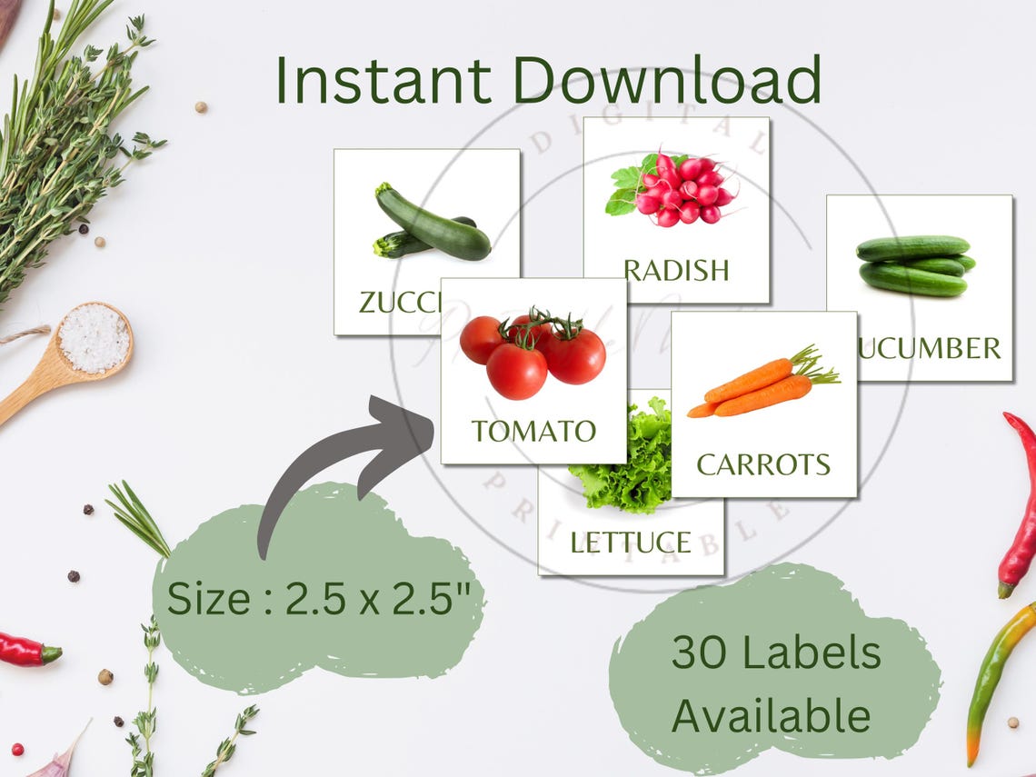 Printable Vegetable/seed Labels | DIY Garden Markers | Seed Packet ...