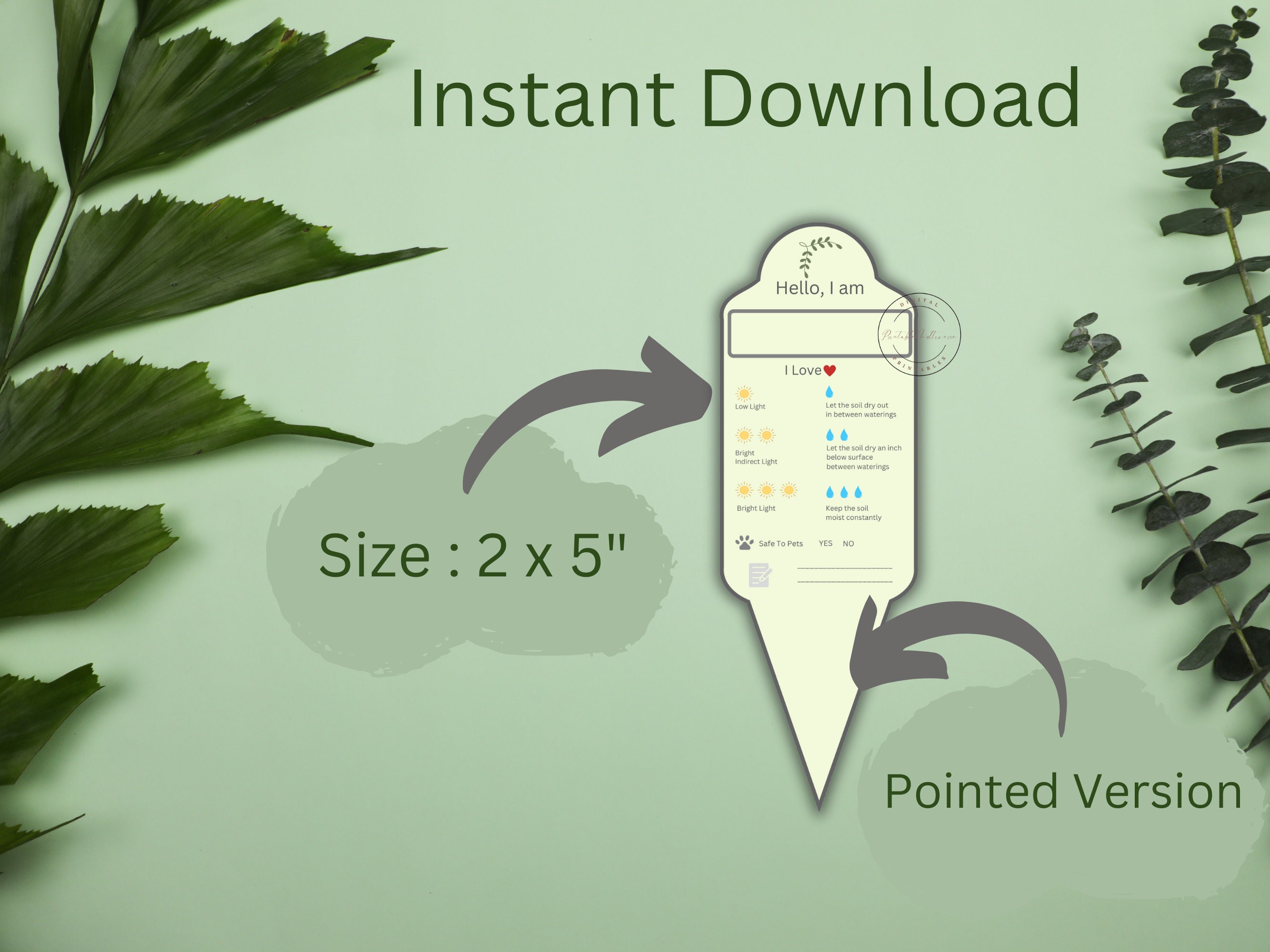 Printable Plant Care Tags Home Gardening Organizer Labels, Houseplant ...