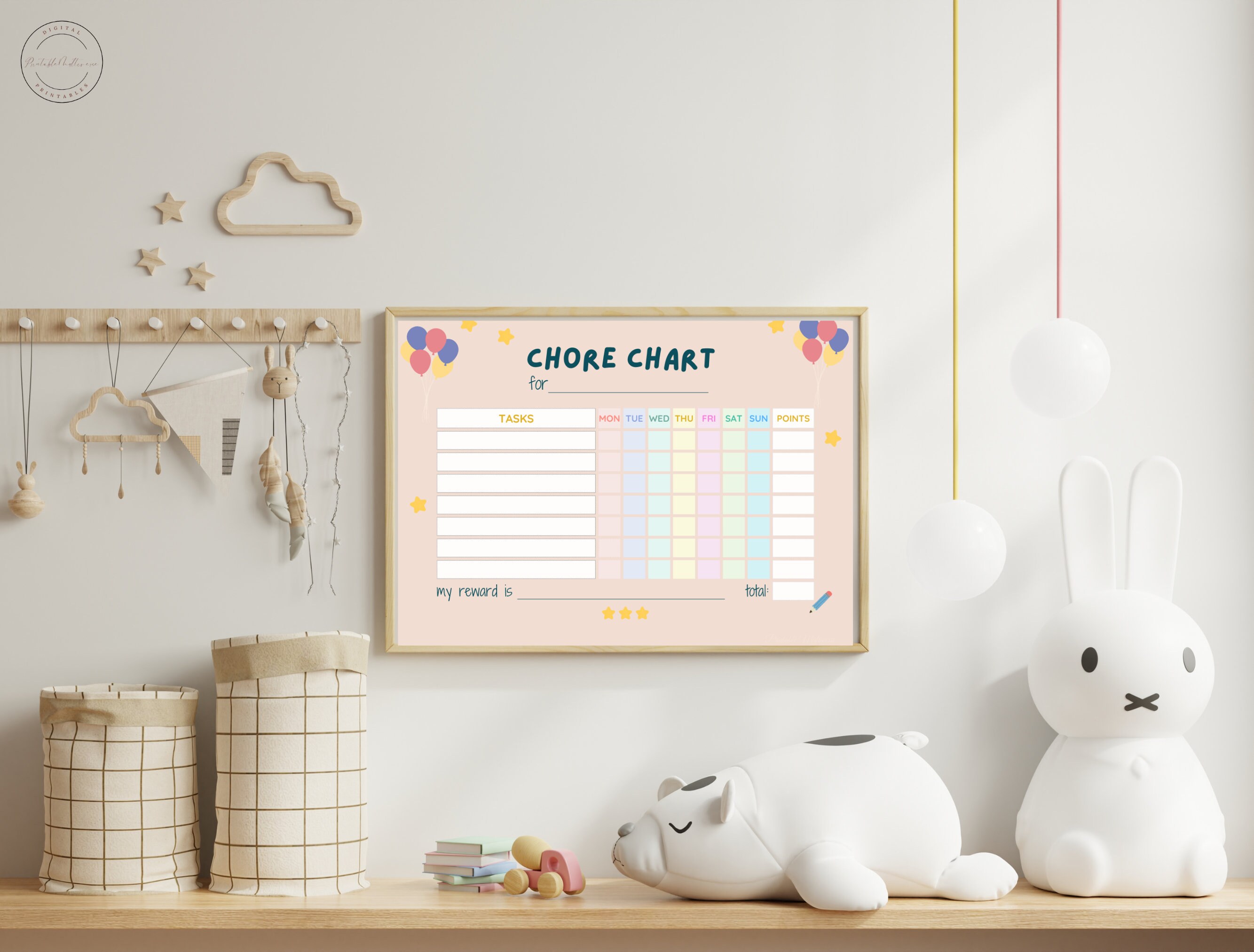 Kids Chore Chart Printable - Colorful & Motivational Daily Task Planner ...