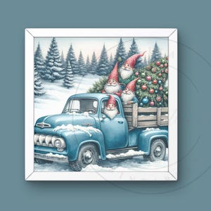 Christmas Truck Gnomes Graphic Design, Christmas Gnomes PNG Image ...