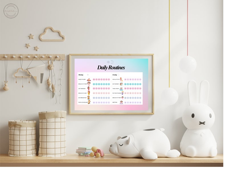Kids Daily Routine Chart - Printable, Easy-to-follow Visual Icons ...