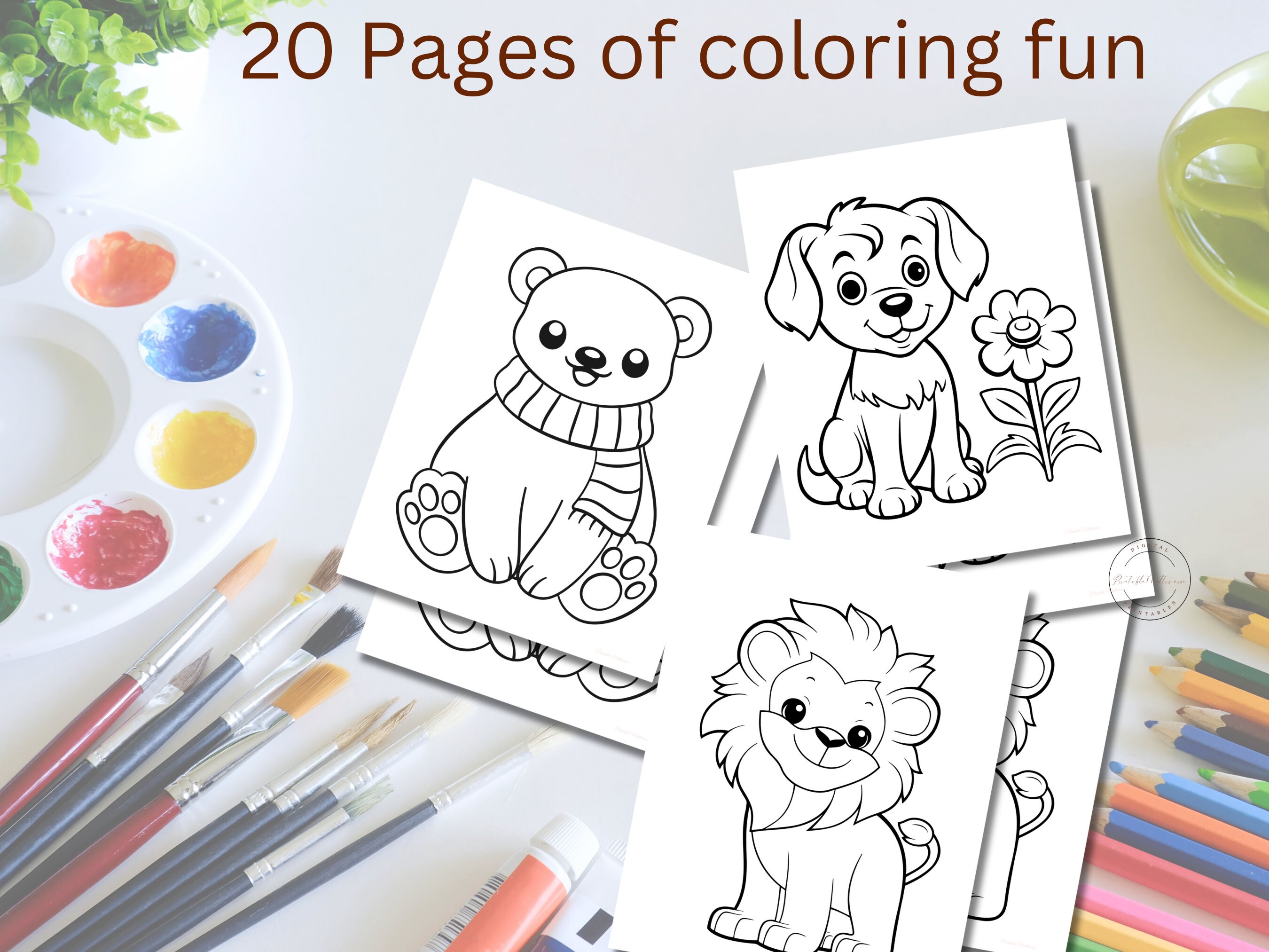 Printable Kids Animal Coloring Pages - Creative Playtime, Fun ...