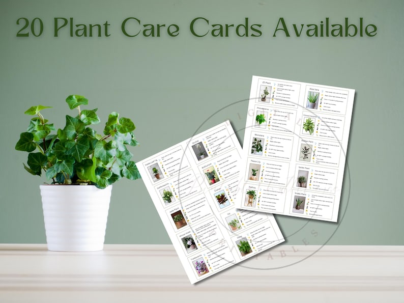 Indoor Plant Care Cards: Printable Plant Labels , Plant Informational ...