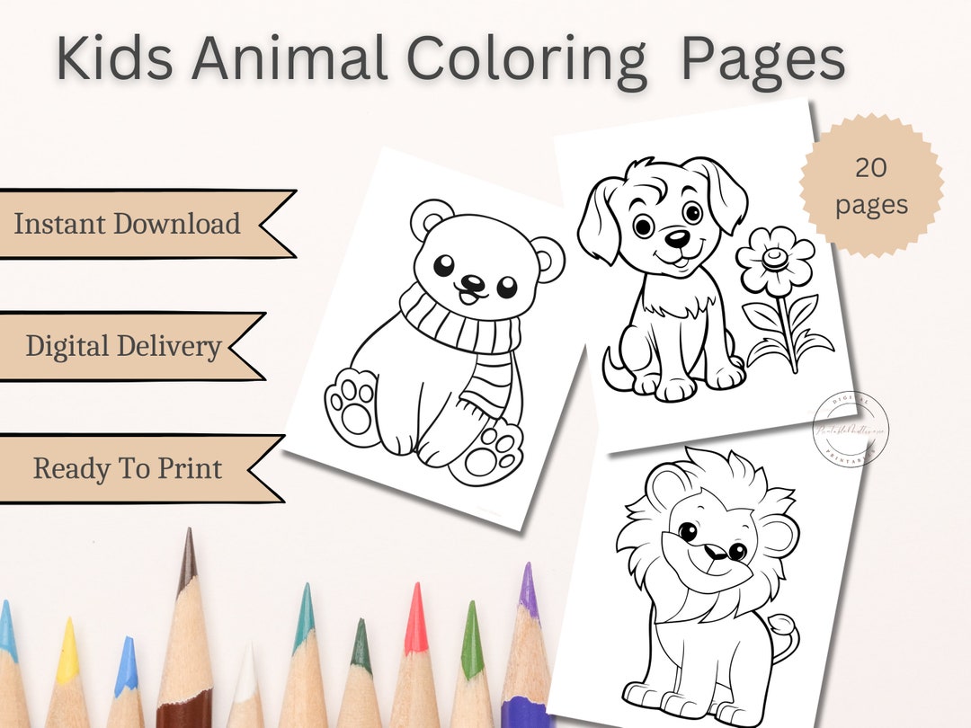 Printable Kids Animal Coloring Pages - Creative Playtime, Fun ...