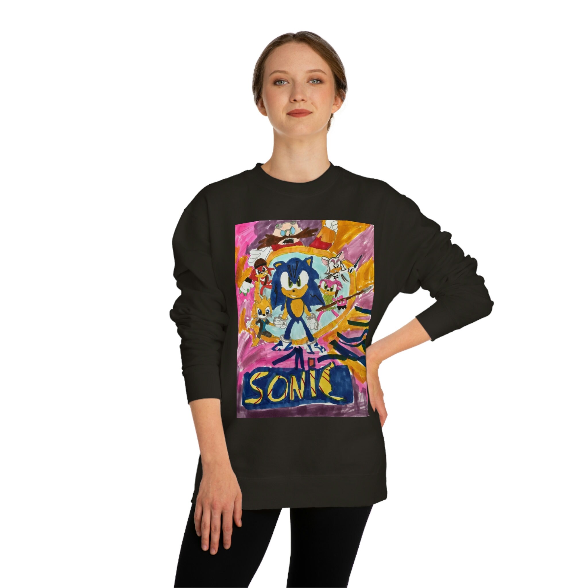 Sonic the Hedgehog Drawing Sweatshirt by Avery, Sonic Sweatshirt, Sonic ...