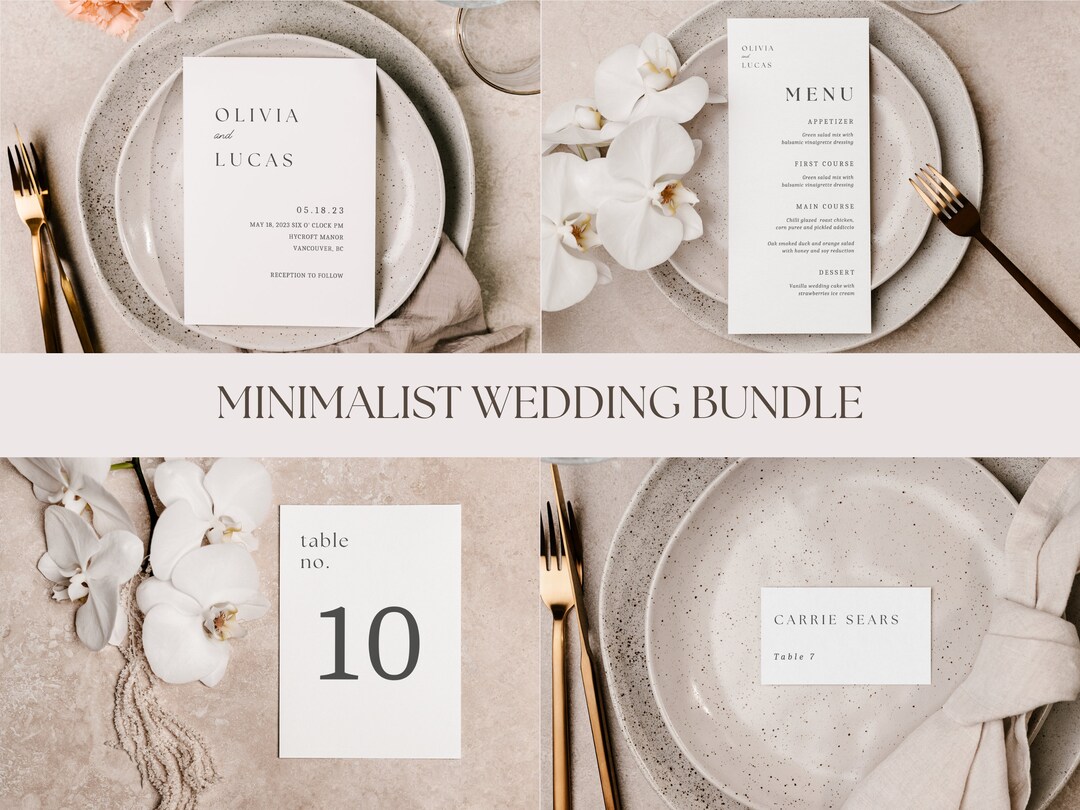 Modern Minimalist Wedding Bundle Template, Editable Essential Wedding ...