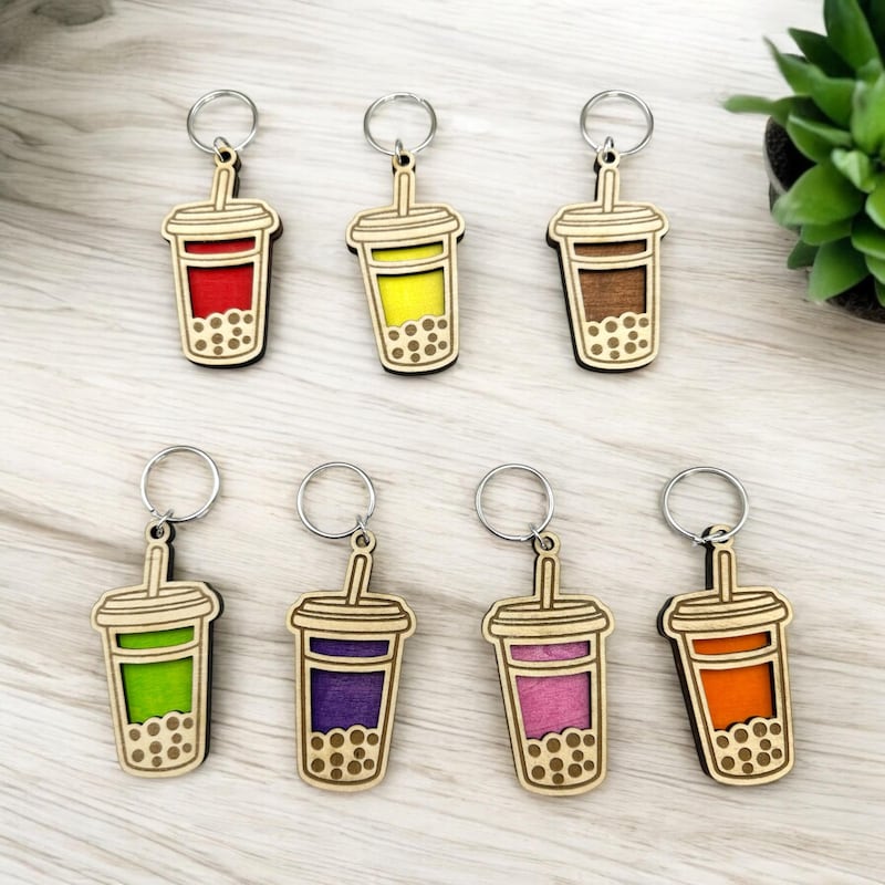 Boba Tea Keychain - Etsy