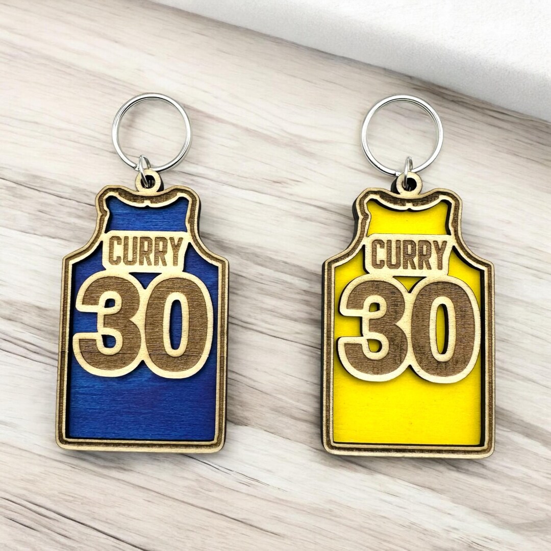 Stephen Curry #30 Jersey Wooden Keychain (layered) | Custom Laser ...