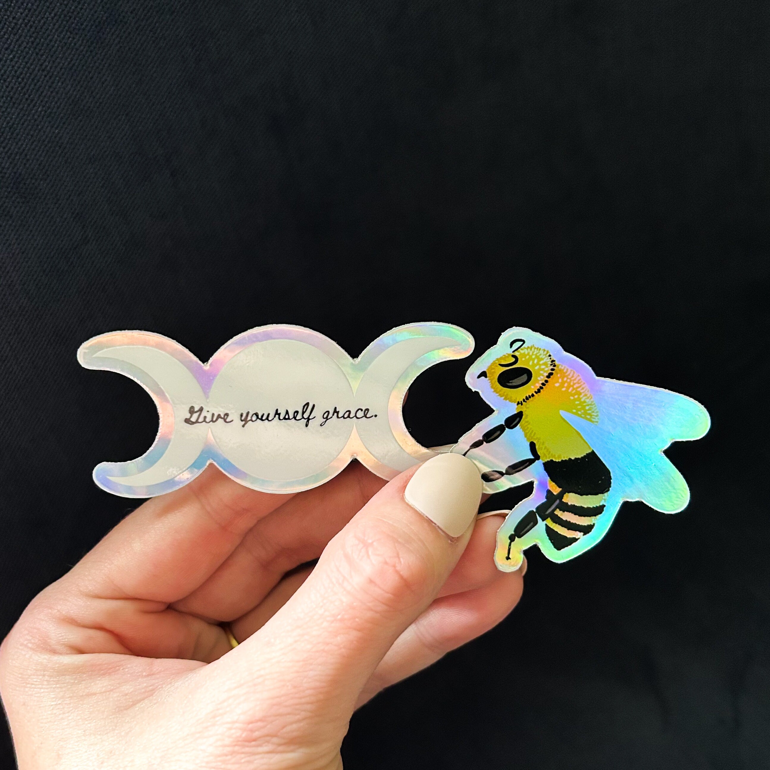 Holographic STICKER Set: Triple Goddess & Honeybee - Etsy