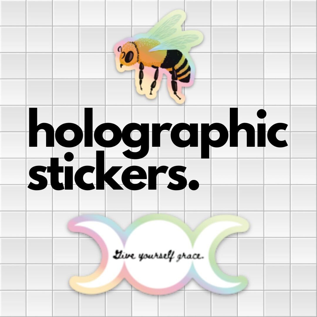 Holographic STICKER Set: Triple Goddess & Honeybee - Etsy