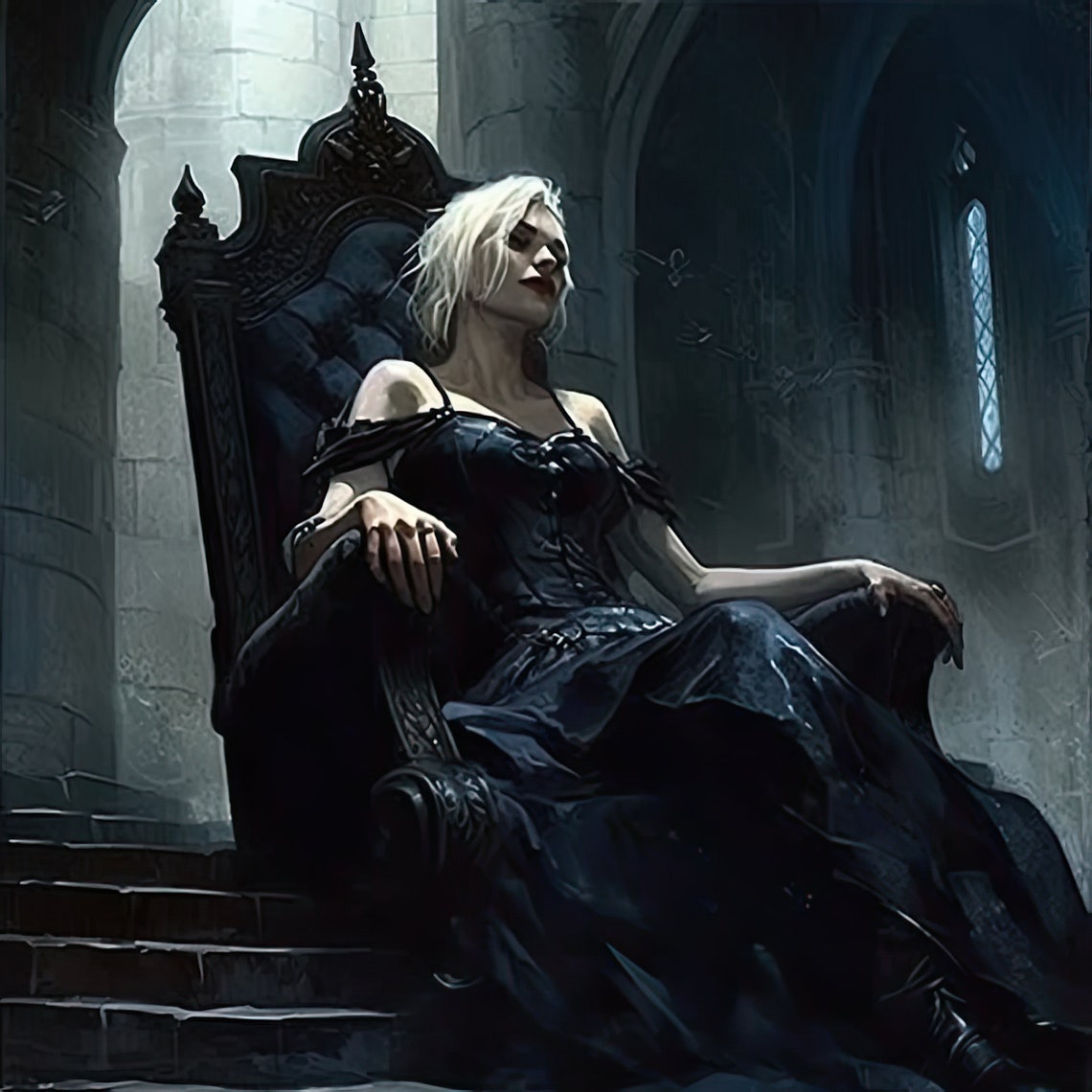 Blood Reign the Gothic Vampire Queen on Her Throne | Goth Art | Vampire ...