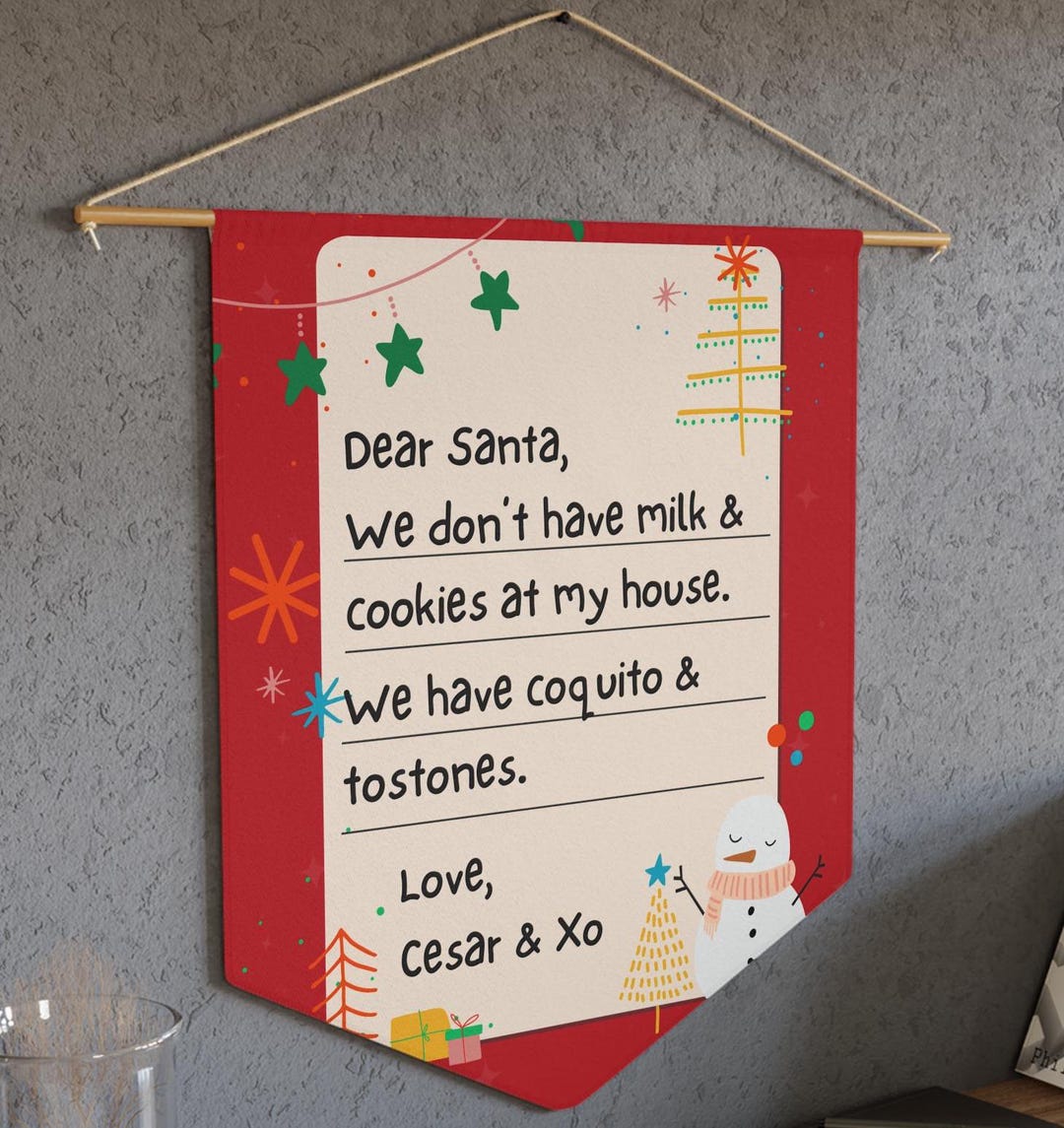 Coquito Christmas Pennant Sign: Letter to Santa Holiday Decor - Etsy