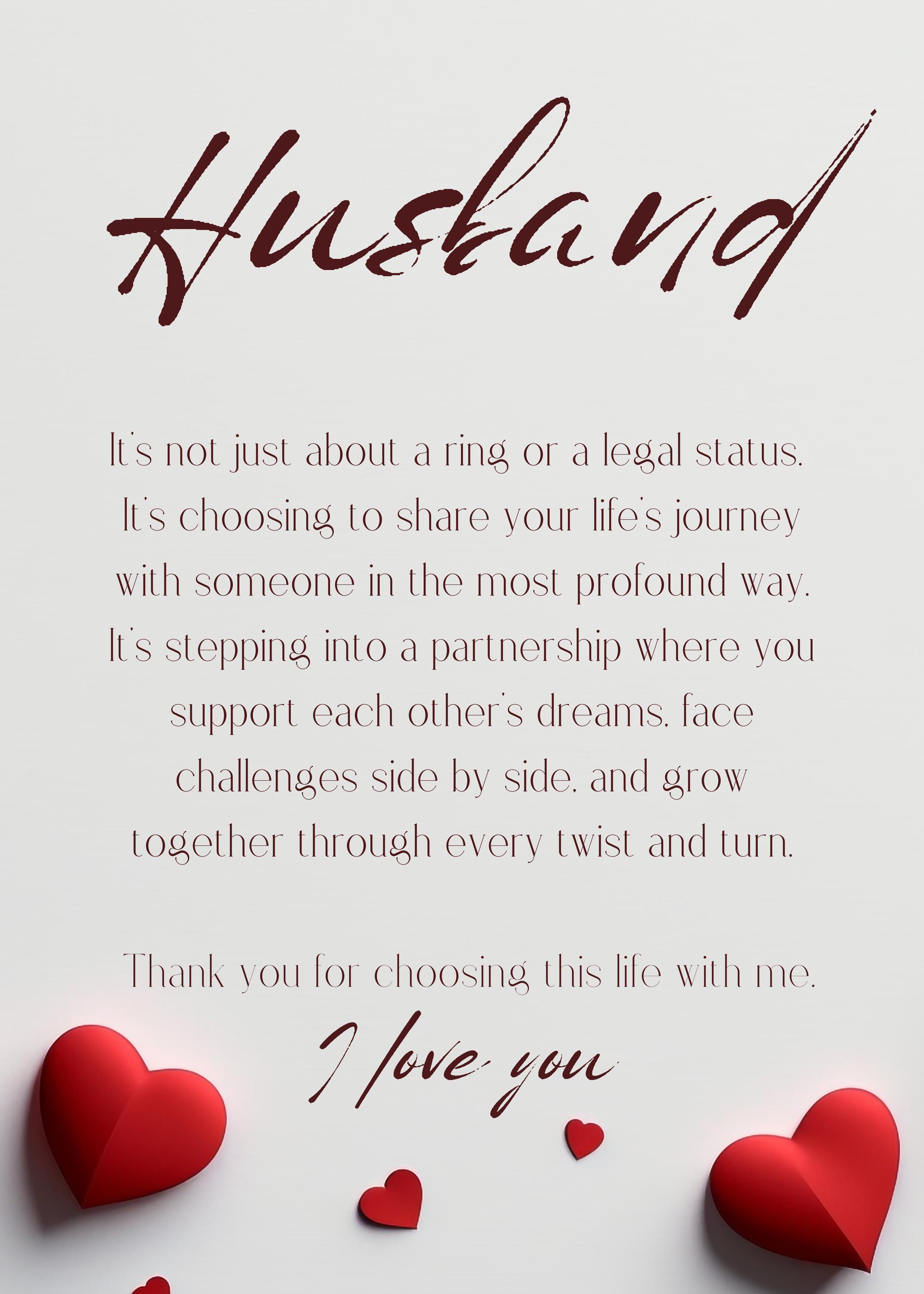 Husband Poem Printable – Romantic Anniversary Gift, Sentimental Quote ...
