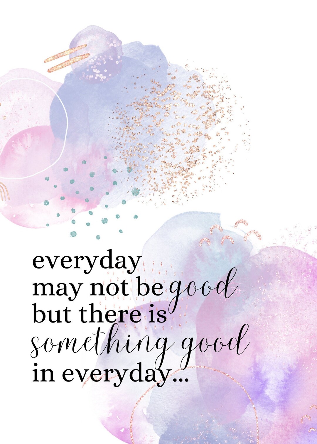 Watercolor Inspirational Quote Print – Pastel Wall Art (digital ...