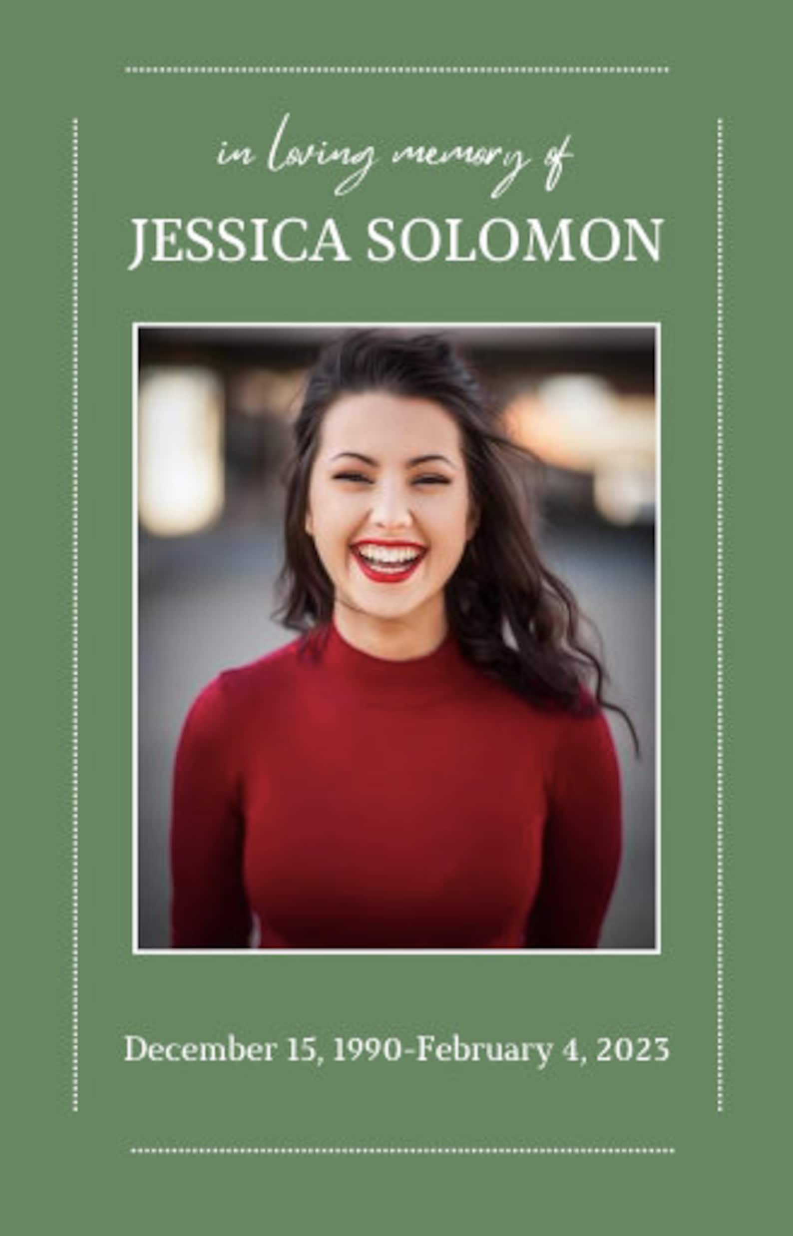 LDS Funeral Program | Editable Green Template | Celebration of Life ...
