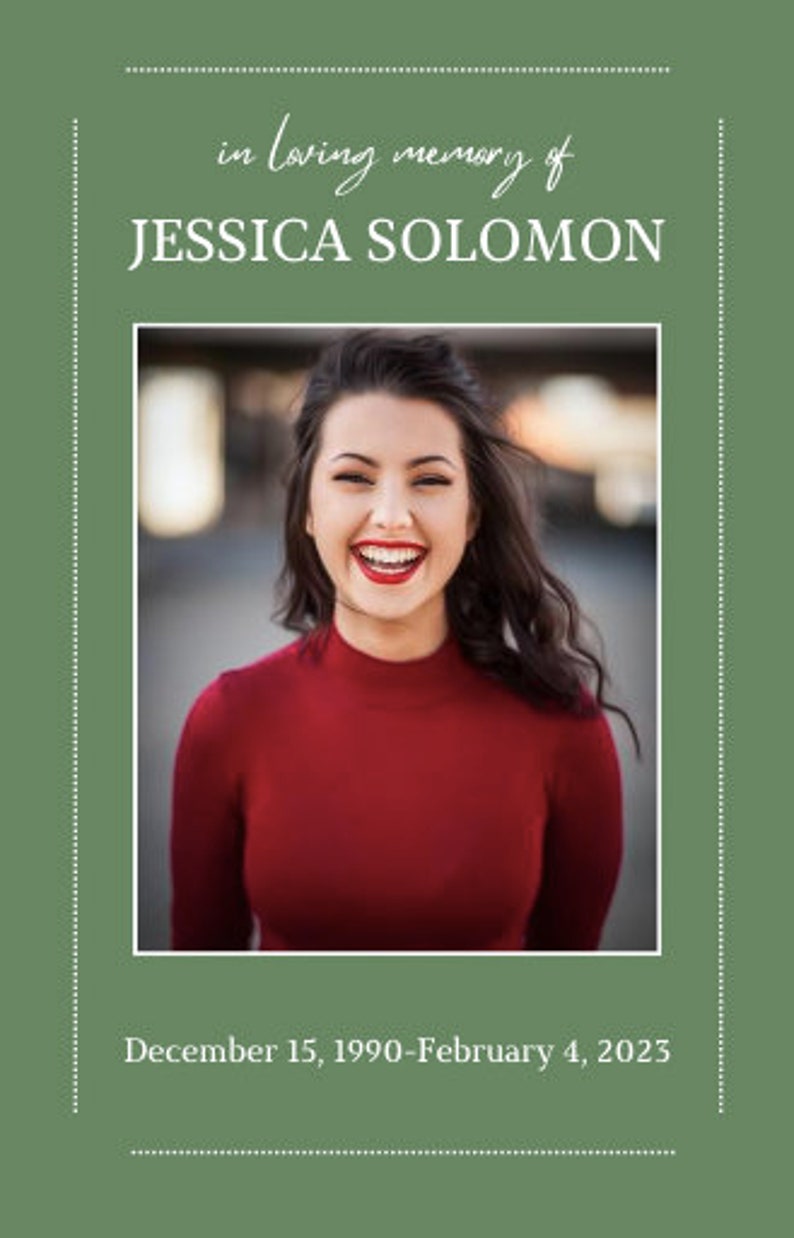 LDS Funeral Program | Editable Green Template | Celebration of Life ...