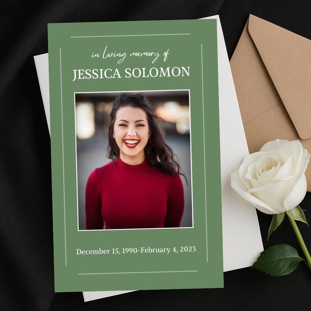 LDS Funeral Program | Editable Green Template | Celebration of Life ...