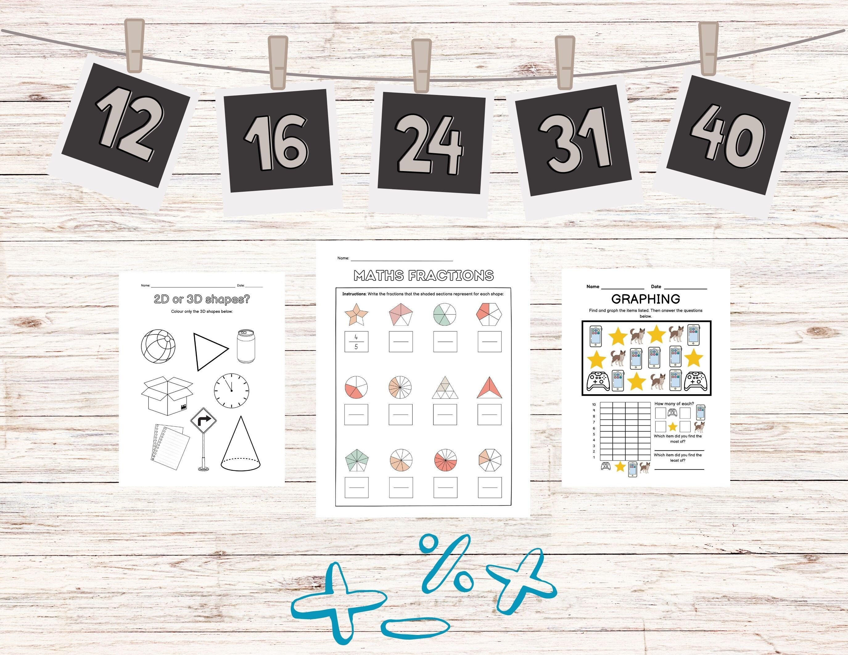 Math Worksheets 5th/6th Grade Math Printables math - Etsy