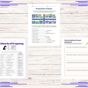 Middle School English Practice/review Worksheets | Printable Bundle ...