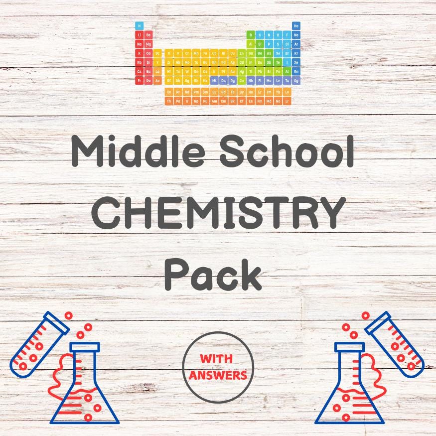 Middle School Chemistry Worksheet Bundle | Printable Learning (digital ...