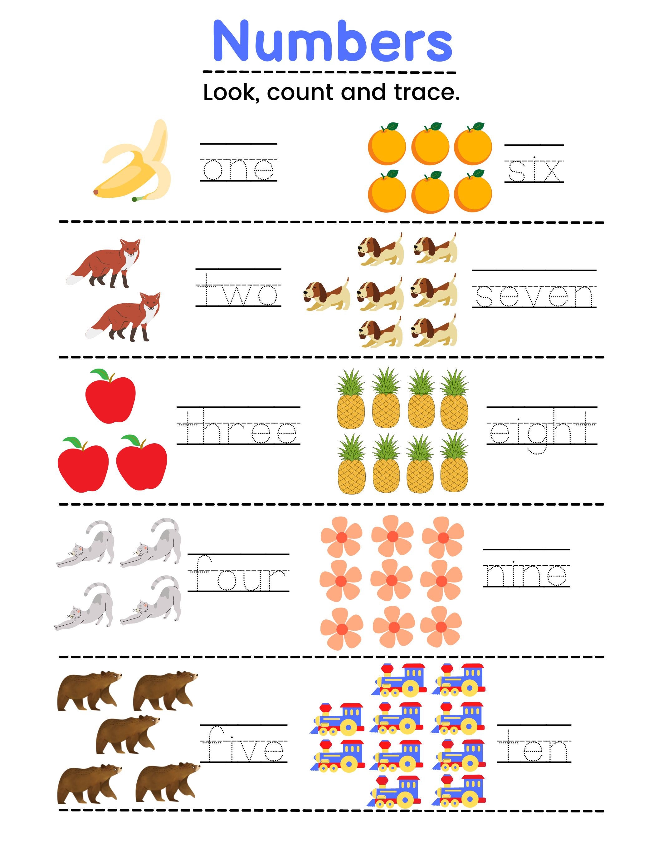 Preschool Pre-k Kindergarten Printable Learning Bundle. Shapes, Numbers ...