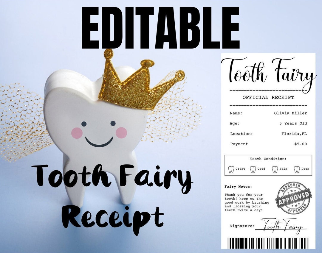 Editable Tooth Fairy Receipt and Letter to Tooth Fairy Template ...