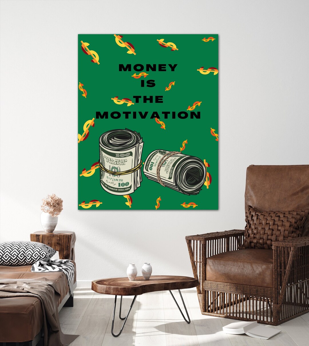 Money is the Motivation Matte Canvas Wall Art Wall Decor Home Decor ...