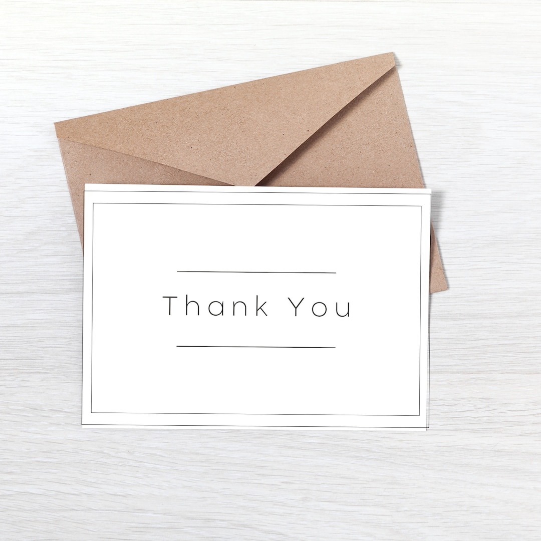 Thank You Card Printable - Etsy