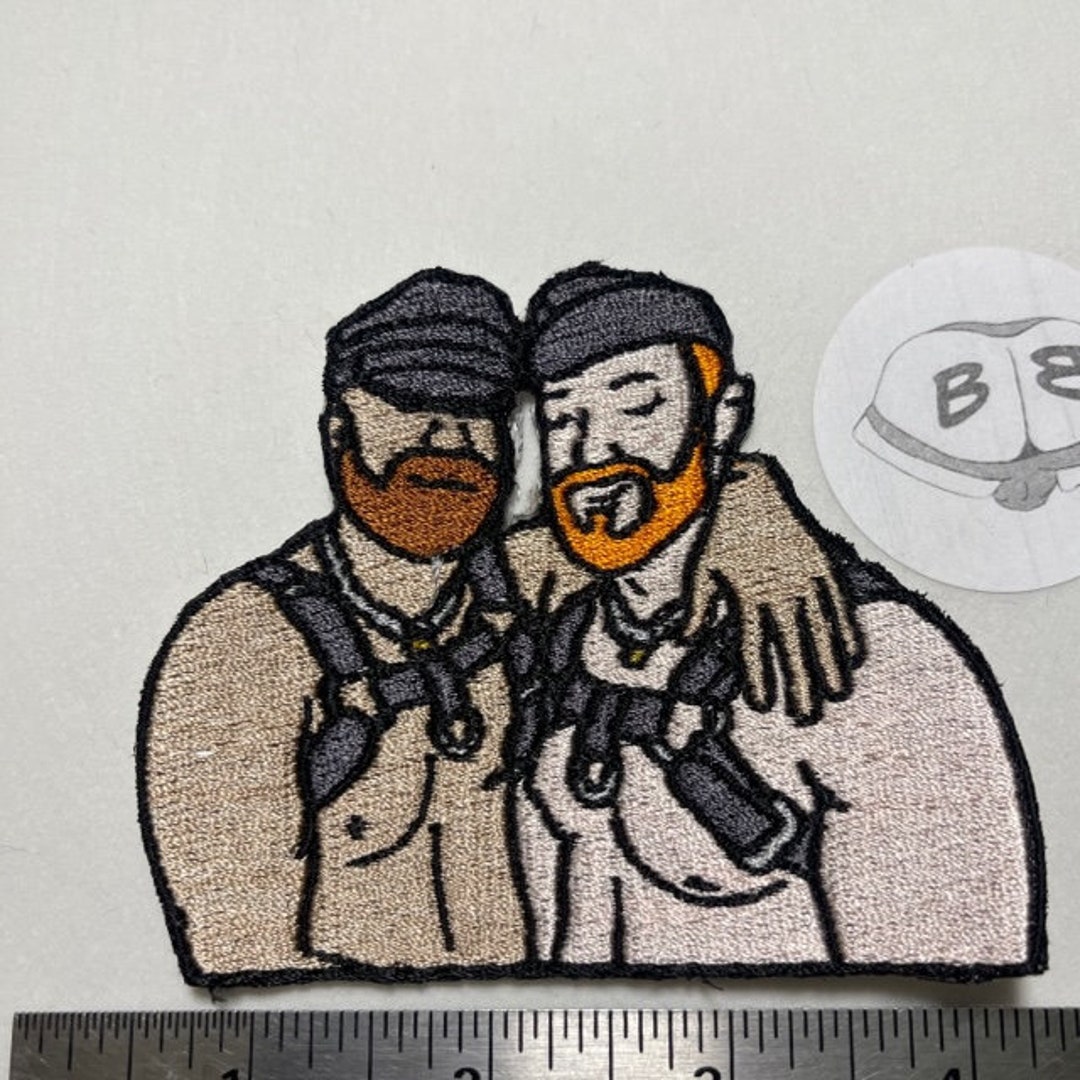 Iron on Patch Two Bears in Leather and Harnesses - Etsy