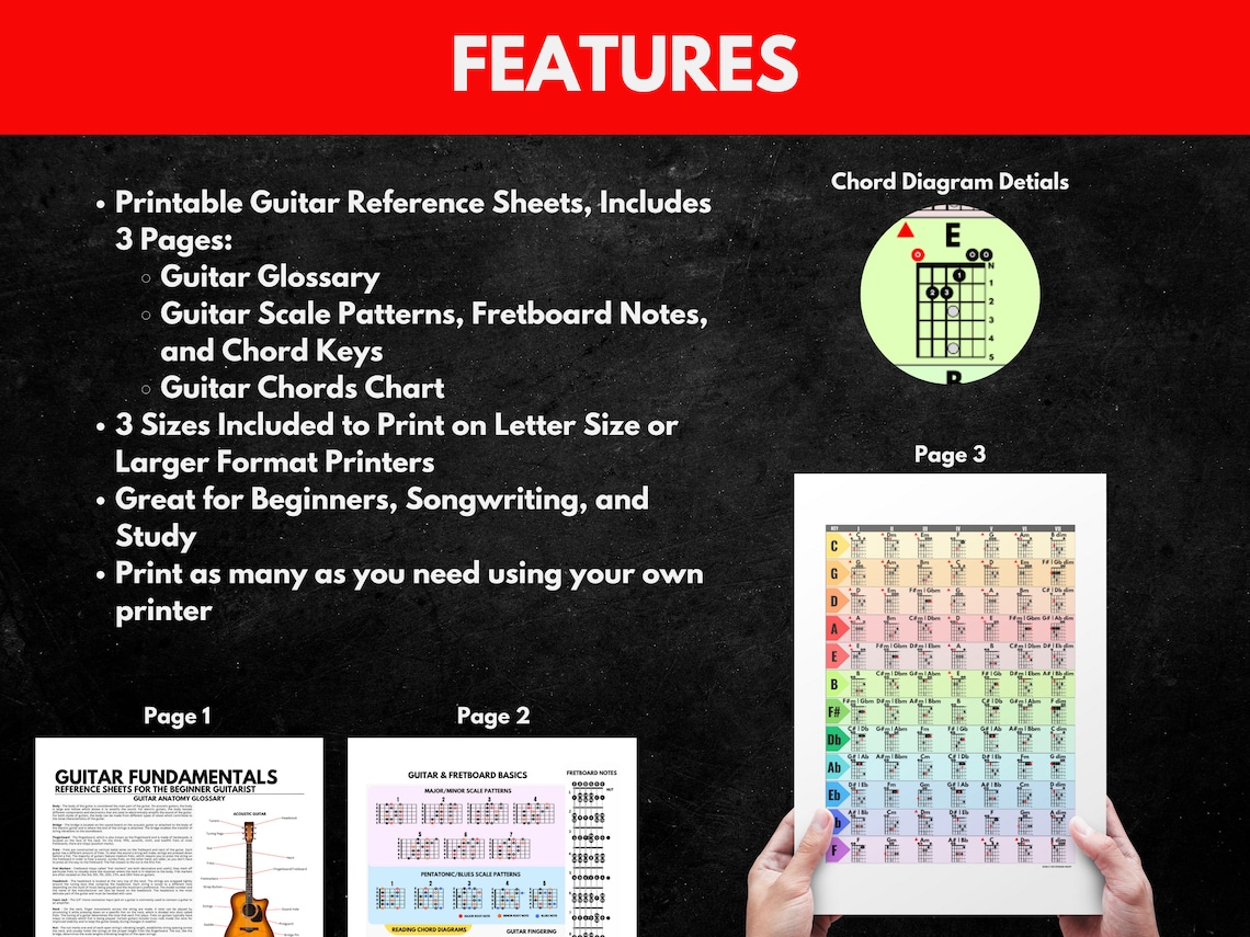Printable Fundamental Guitar Reference Guitar Scales Chord Reference ...