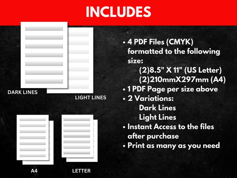 Printable Blank 8-string Guitar Tablature Notation 7 Staves for Songwriters, Students, and ...