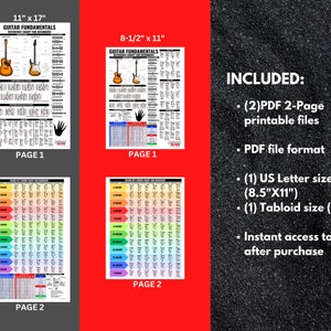 Printable Fundamental Beginner Guitar Reference Guitar Chord Diagram ...