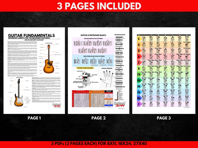 Printable Fundamental Guitar Reference Guitar Scales Chord Reference ...