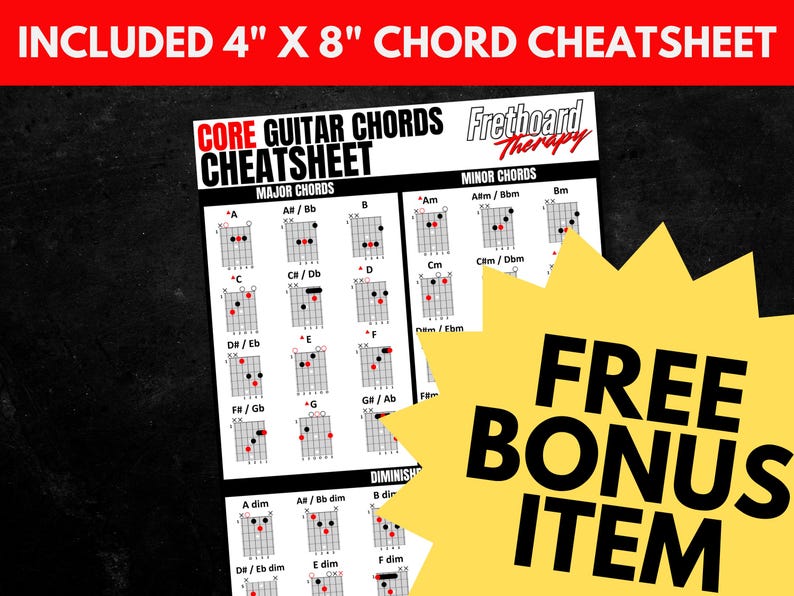 Guitar Chord Progression Reference Chart – 36 Essential Chords for 12 ...