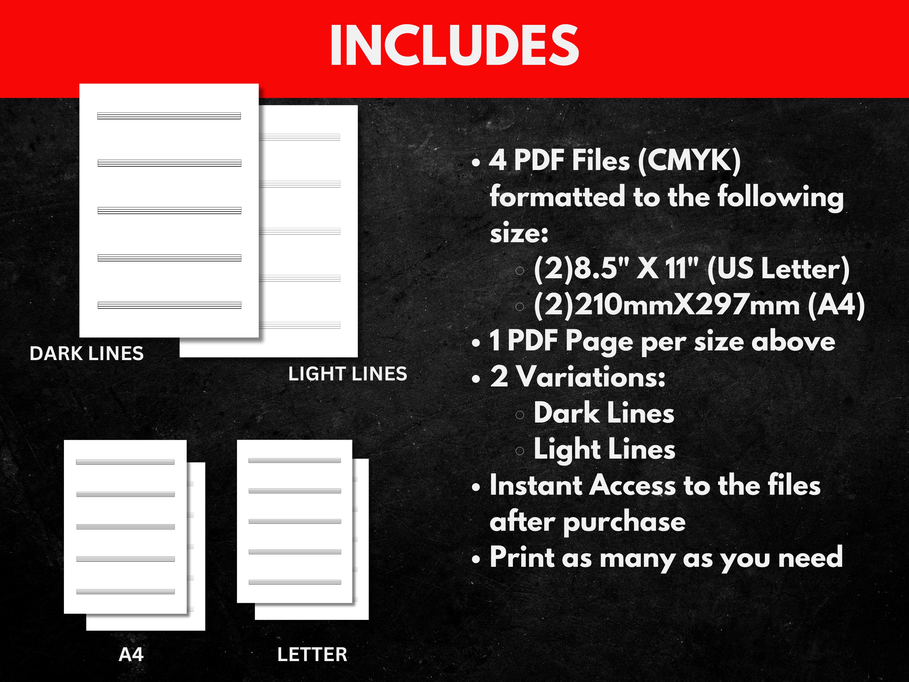 Printable Blank 4-string Bass Ukulele Guitar Tablature Notation 5 ...