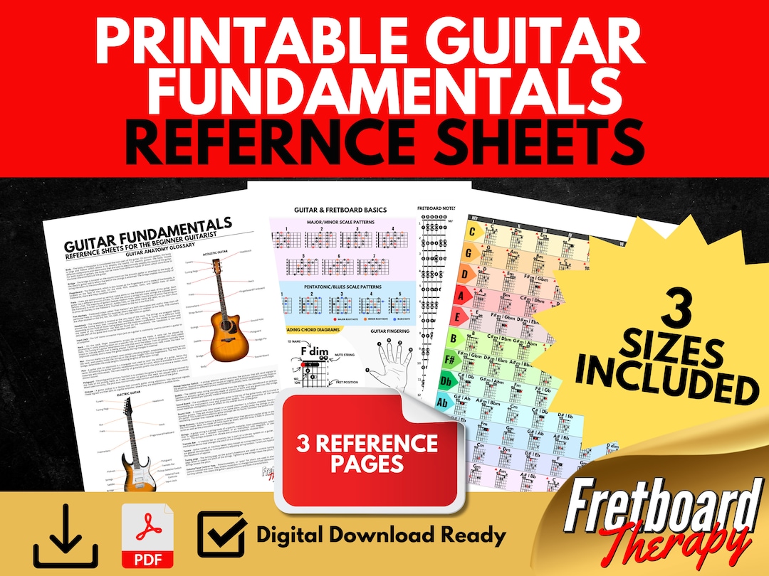 Printable Fundamental Guitar Reference Guitar Scales Chord Reference ...