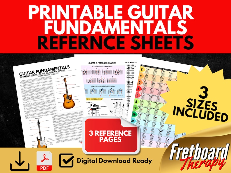 Printable Fundamental Guitar Reference Guitar Scales Chord Reference ...