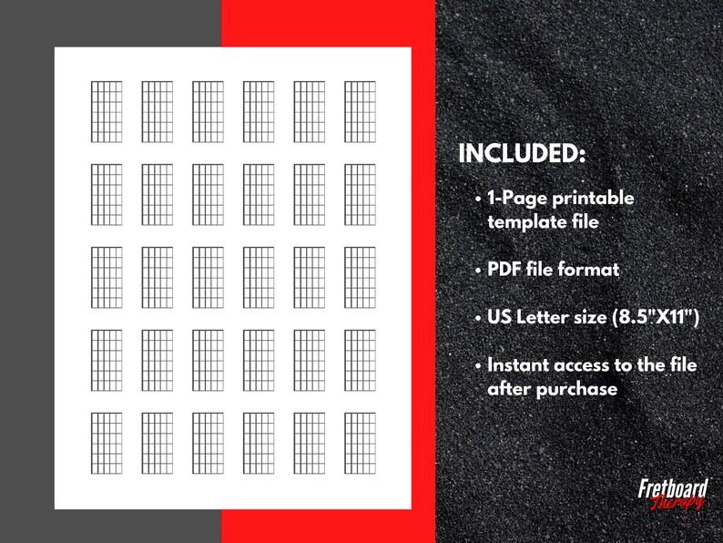 Printable Guitar Chord Guitar Scale Notation Diagrams Templates Paper 6 ...