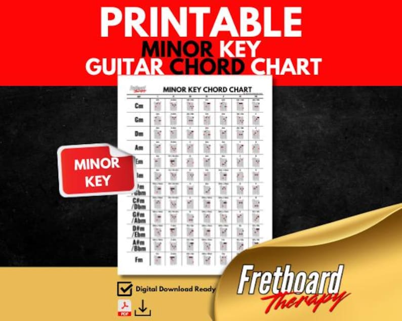 Guitar Chord Progression Reference Chart – 36 Essential Chords for 12 ...
