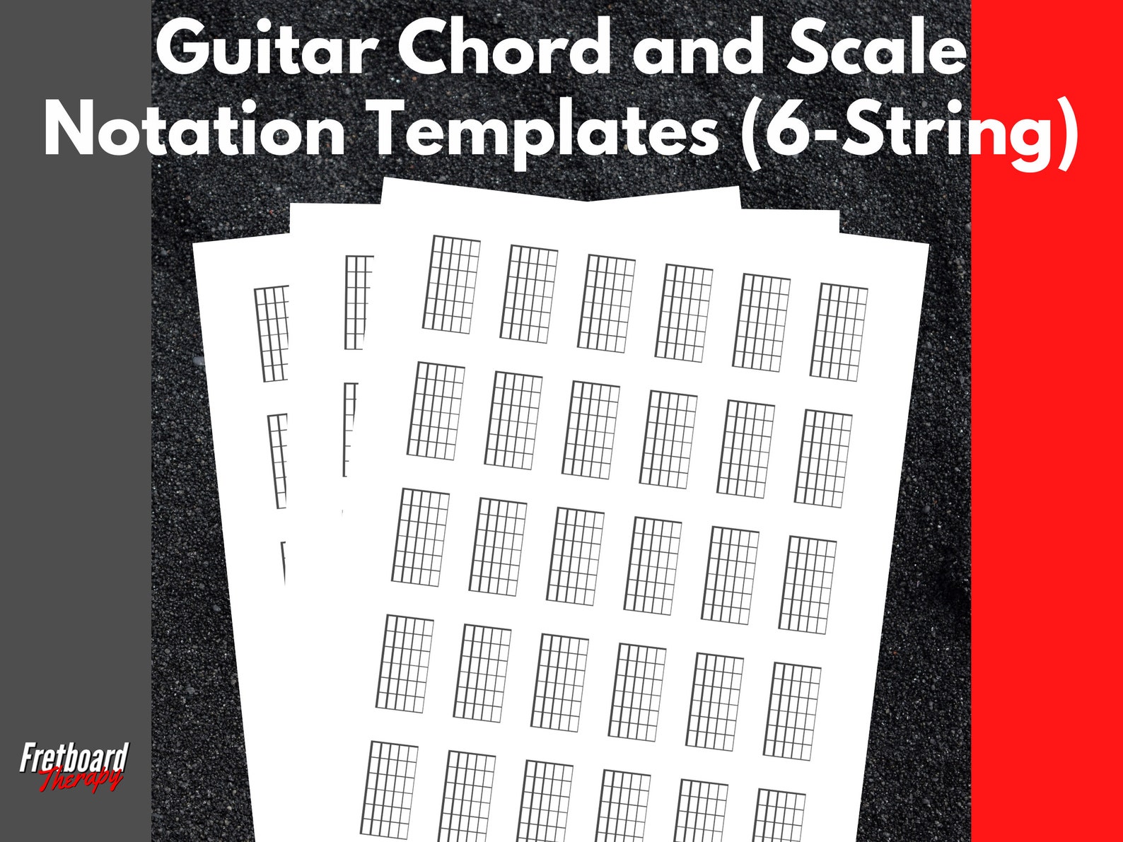 Printable Guitar Chord Guitar Scale Notation Diagrams Templates Paper 6 ...
