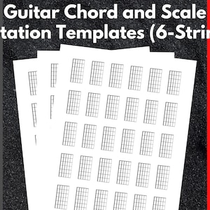 Printable Guitar Chord Guitar Scale Notation Diagrams Templates Paper 6 ...