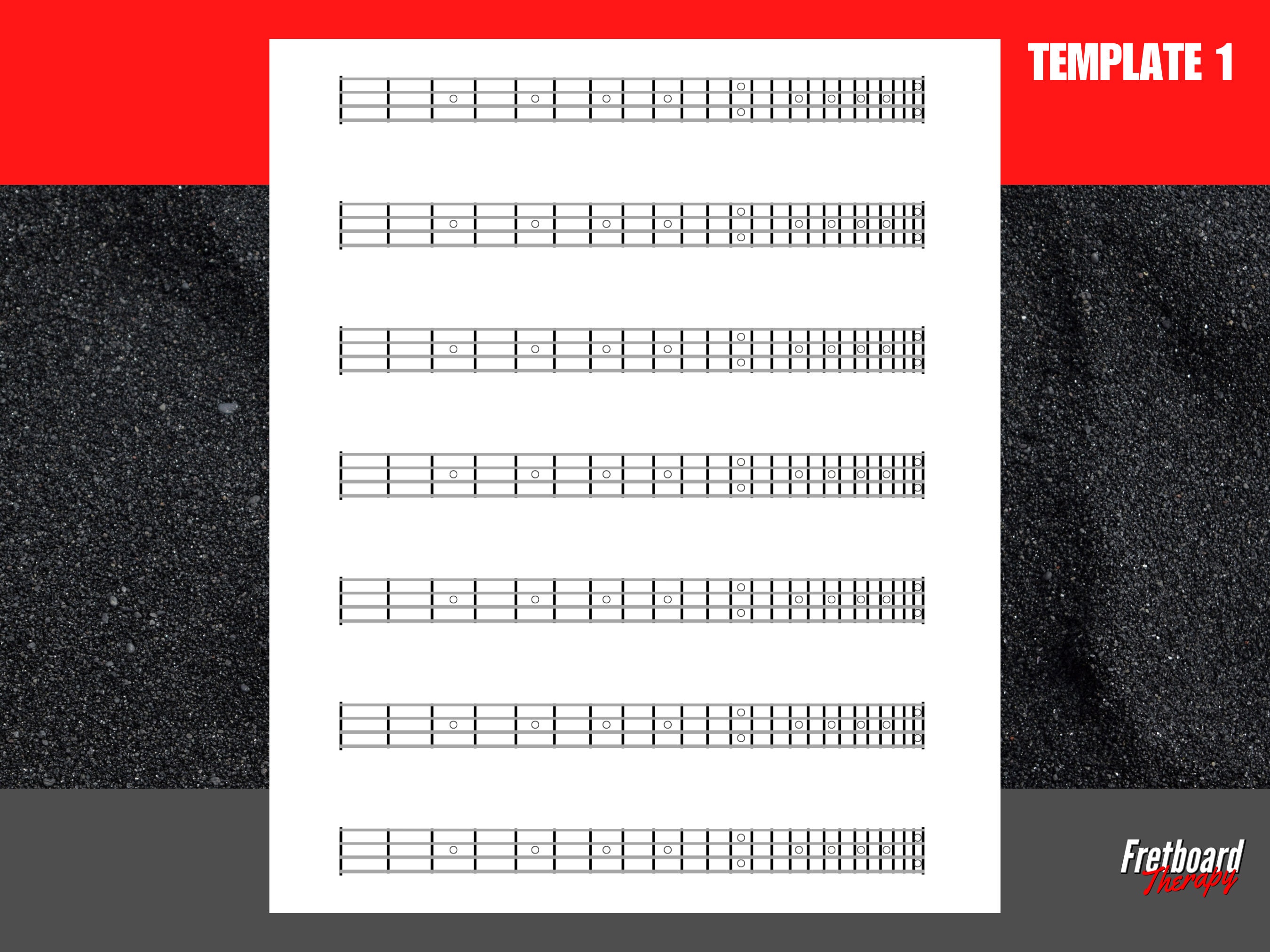 5 Printable 4 String Bass/ukulele Fretboard Notation Diagram Templates ...