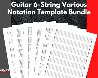 Printable Guitar Chord Guitar Scale Notation Diagrams Templates Paper 6 ...