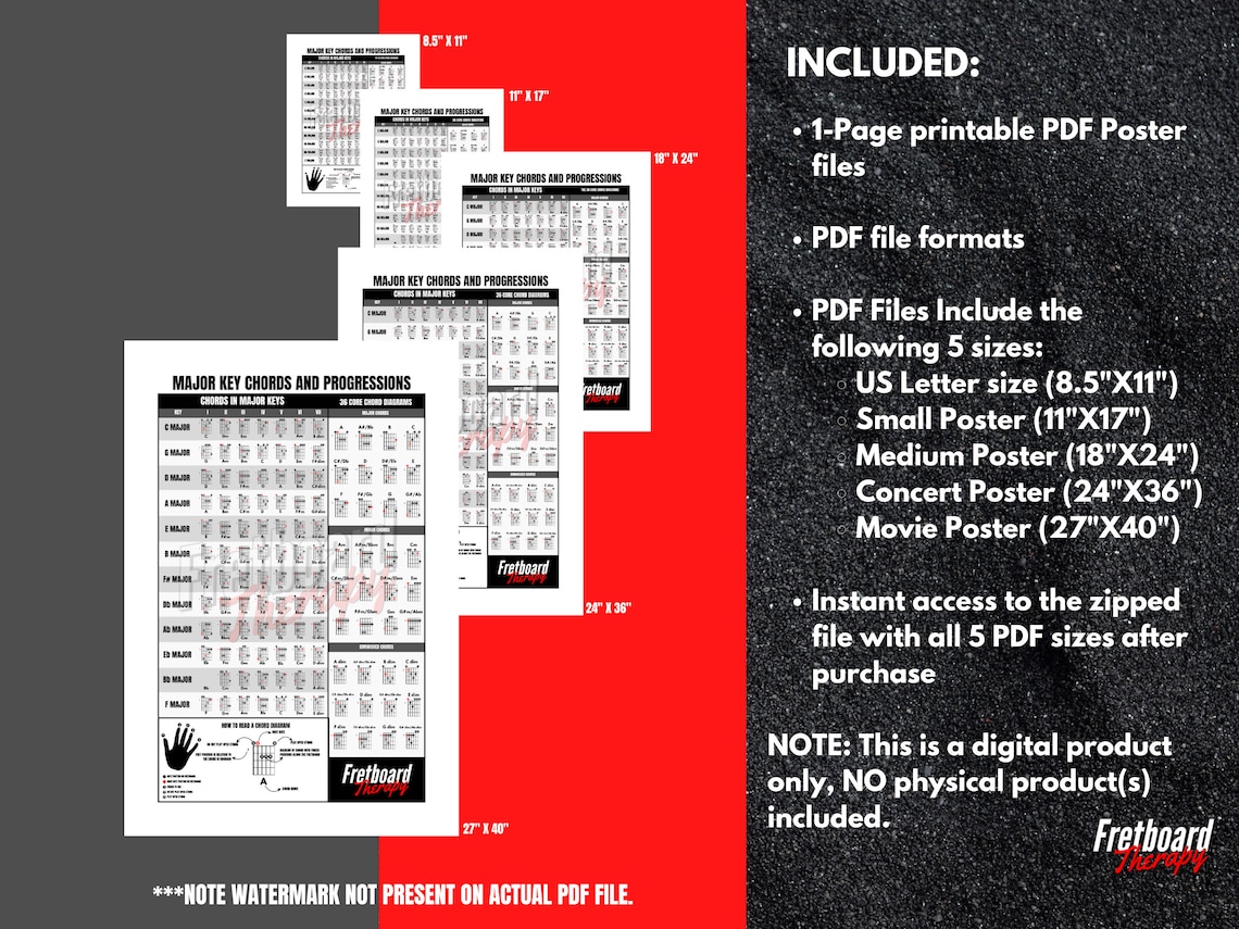 Printable Guitar Chord and Guitar Chord Progression Chart Chord ...