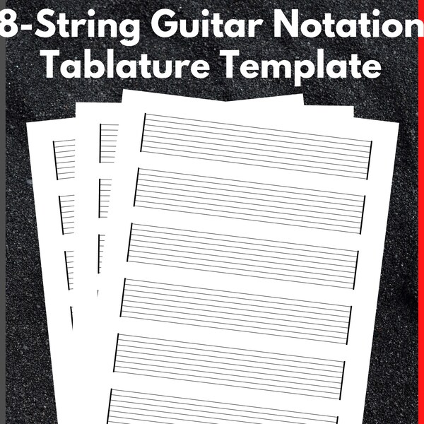 Guitar Tab Template - Etsy