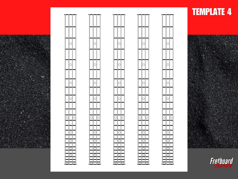 5 Printable 4 String Bass/ukulele Fretboard Notation Diagram Templates ...