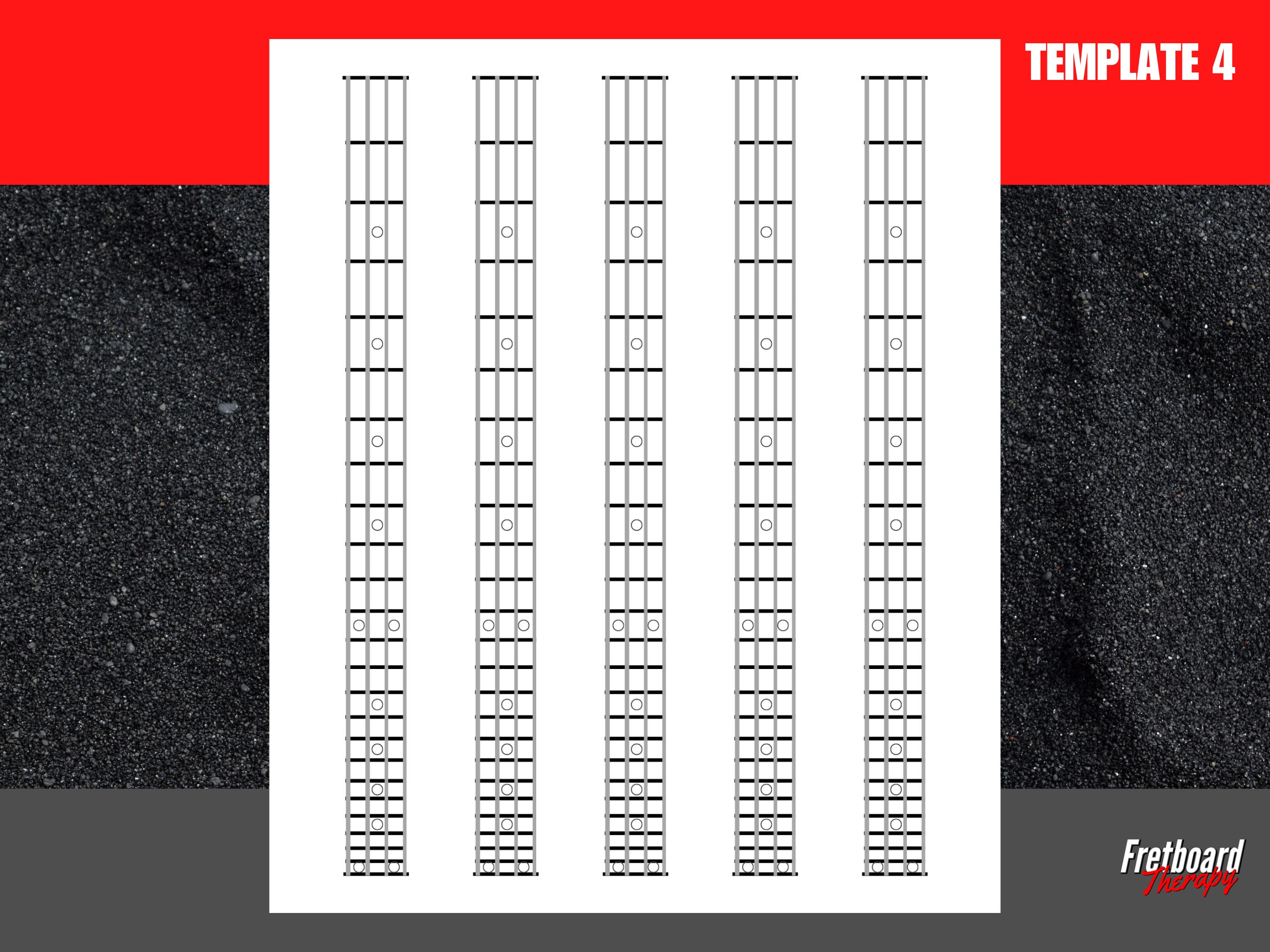 5 Printable 4 String Bass/ukulele Fretboard Notation Diagram Templates ...