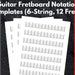 Printable 6 String Guitar Fretboard Notation Diagram Template Paper for ...