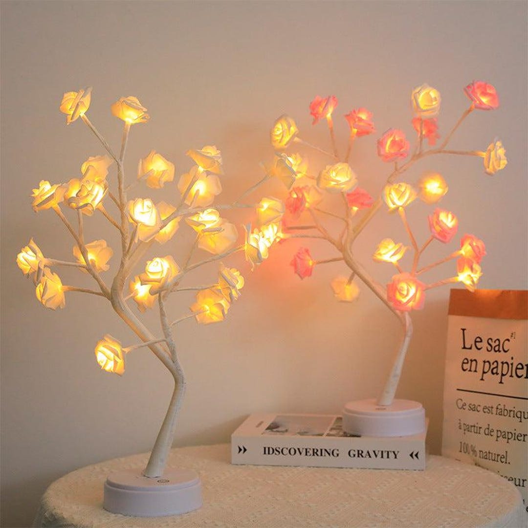 New LED Rose Tree Lamp Touch Screen Small Desk Lamp - Etsy